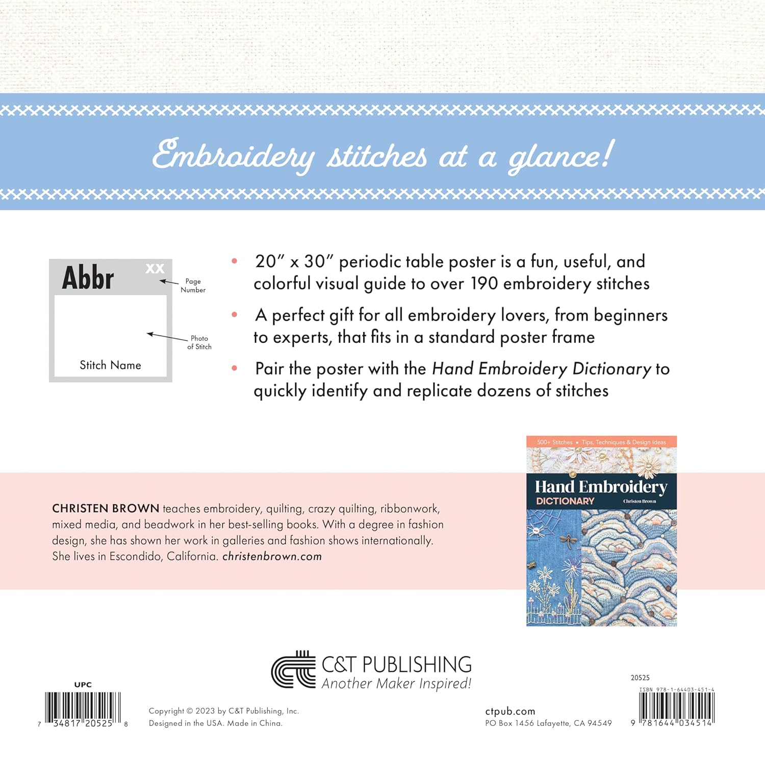 Periodic Table of Embroidery Stitches Poster – The Stitcher's Muse ...